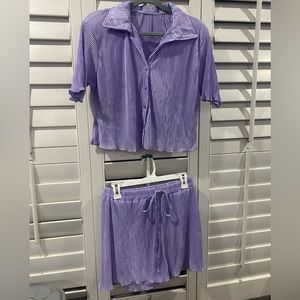 Amazon | Other | Purple Pleated Matching Set | Poshmark